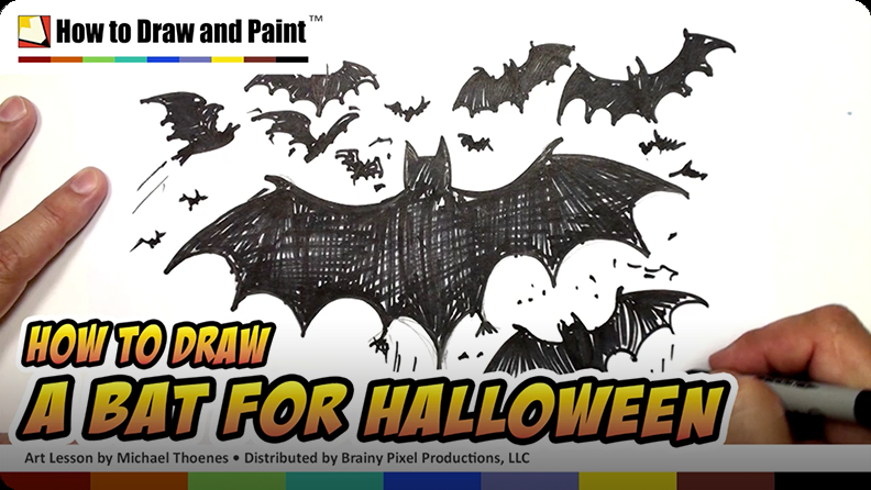How to Draw a Bat for Halloween Video | Discover Fun and Educational ...
